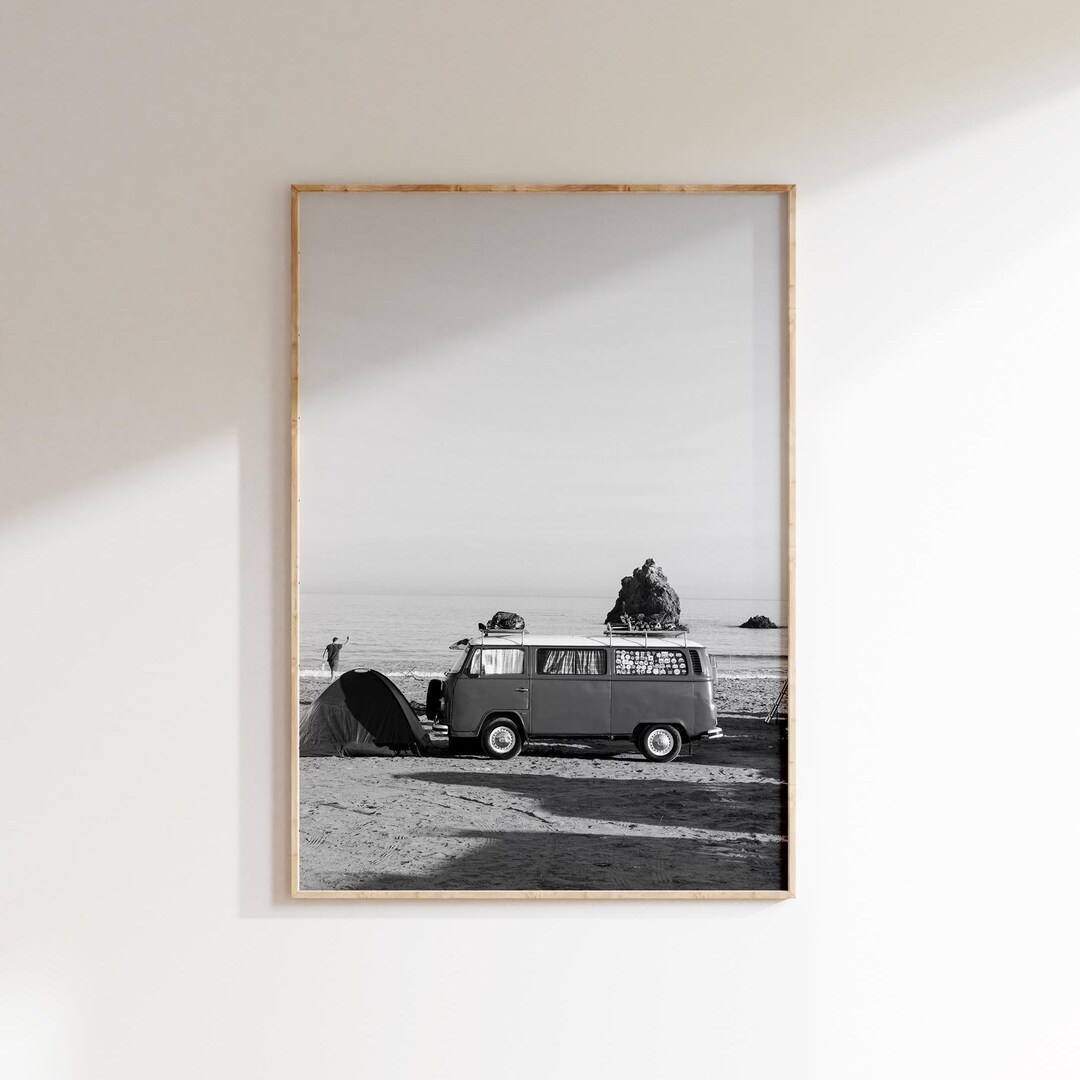 Classic Van Beach Print,vintage Campervan Poster,retro Bus Poster,retro ...