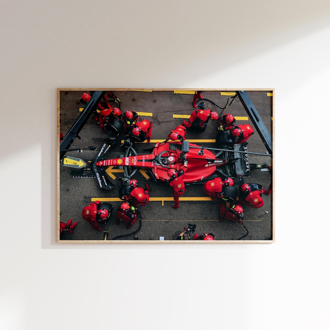 Leclerc Pit Stop Poster, Race Car Prints, Formula Racing Print, F1 Wall ...