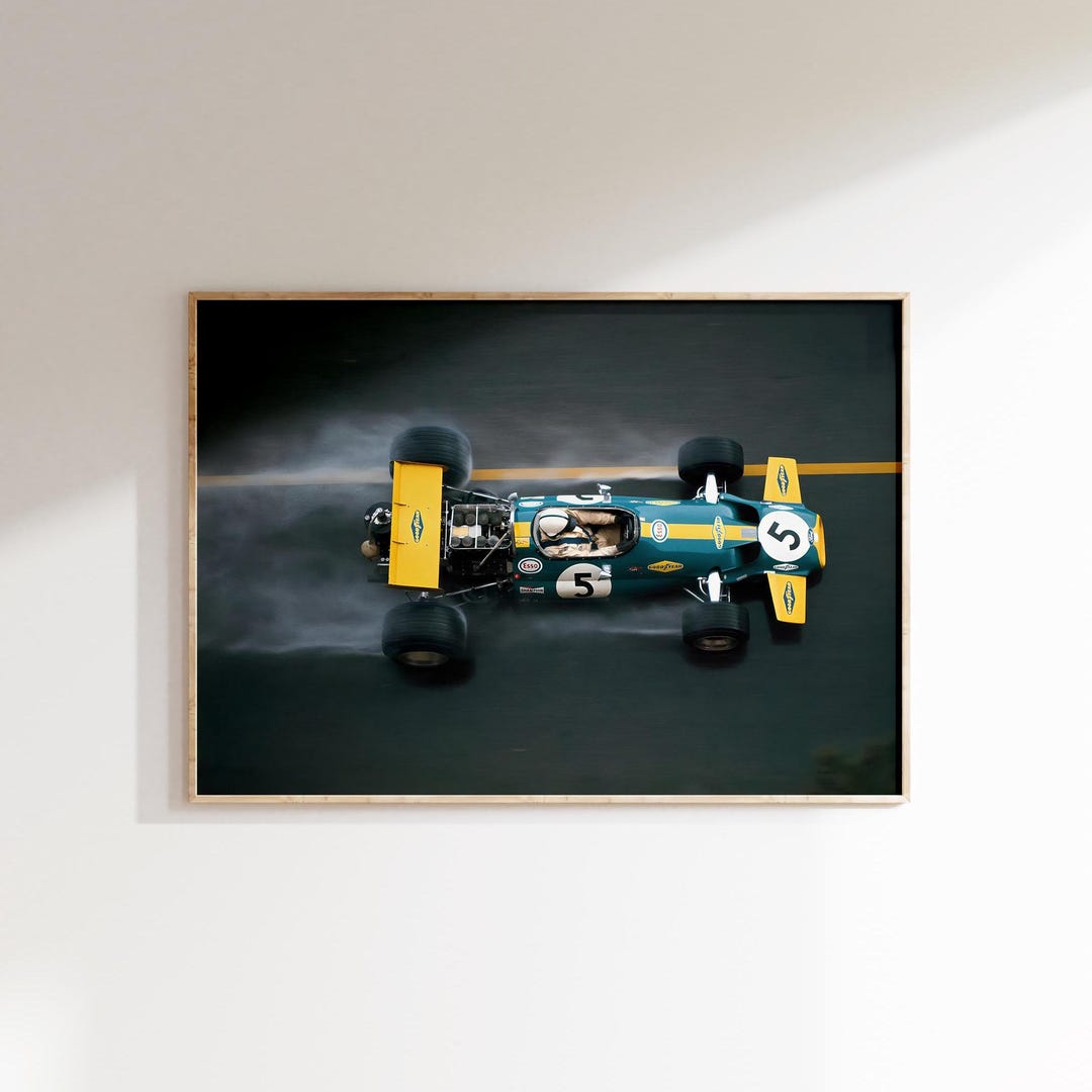 Automobile Racing Print, Jim Clark Poster, Retro Race Car Print, F1 ...