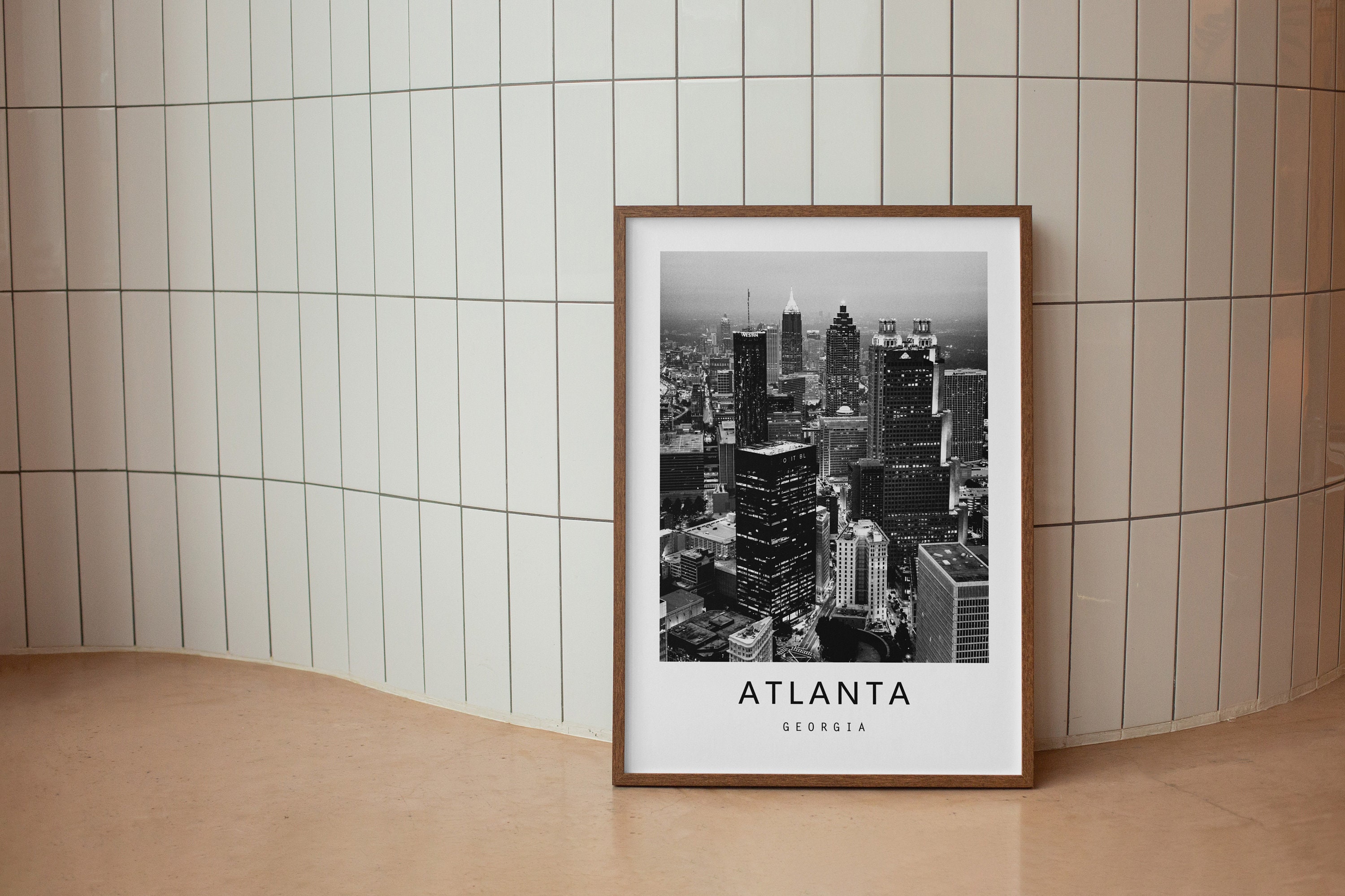 Atlanta Cityscape Poster Instant Download,atlanta Print,black and White ...