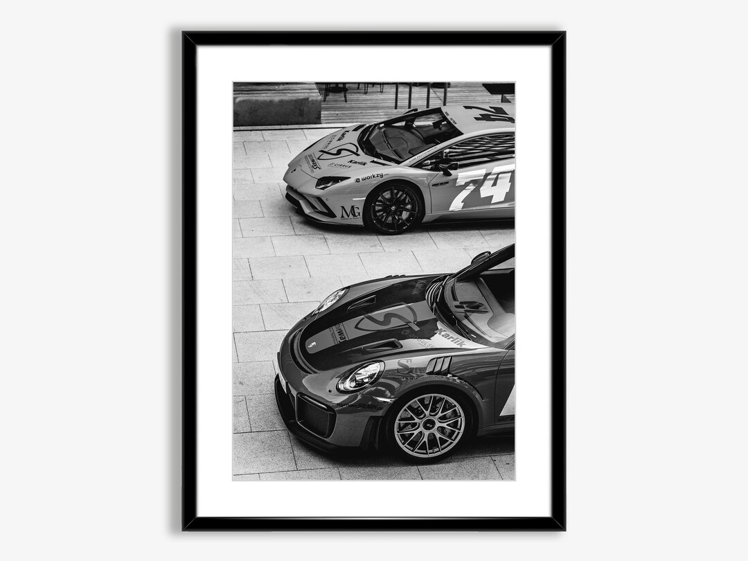 Porsche and Lamborghini Poster,porsche Photo Print,lamborghini Photo ...