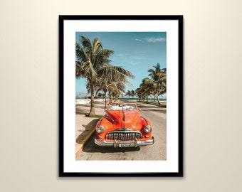 Red Car Palm Tree - Etsy