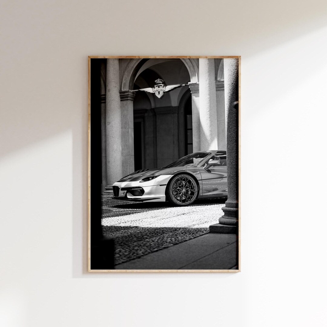 Ferrari Touring Poster Digital Download,black and White Ferrari Print ...