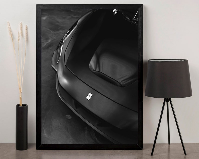 Unique Ferrari Poster,black Ferrari Photo Print Digital Download,dark ...