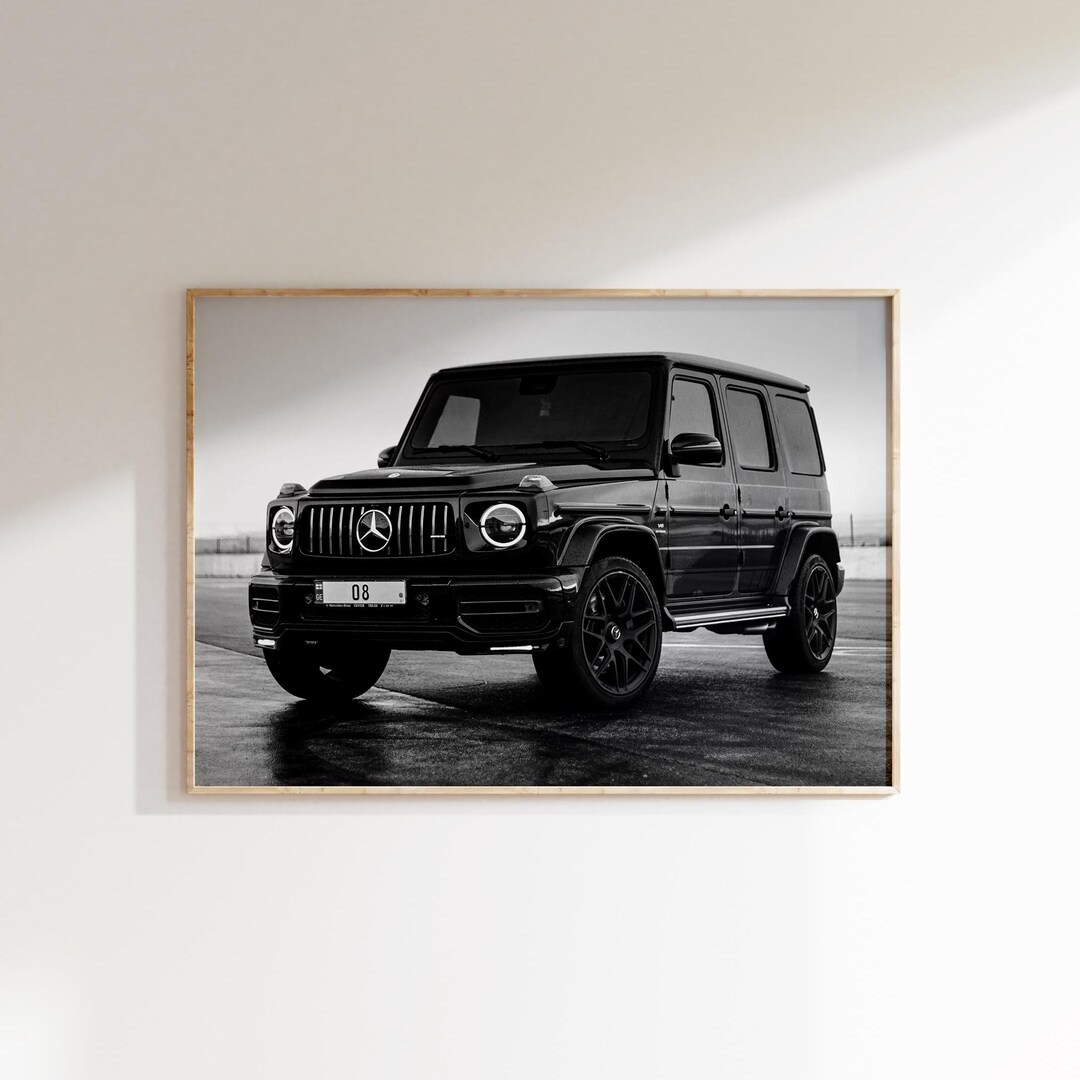 Black White G63 AMG Print Wall Art Poster, G Wagon Poster, Mrcds Luxury ...