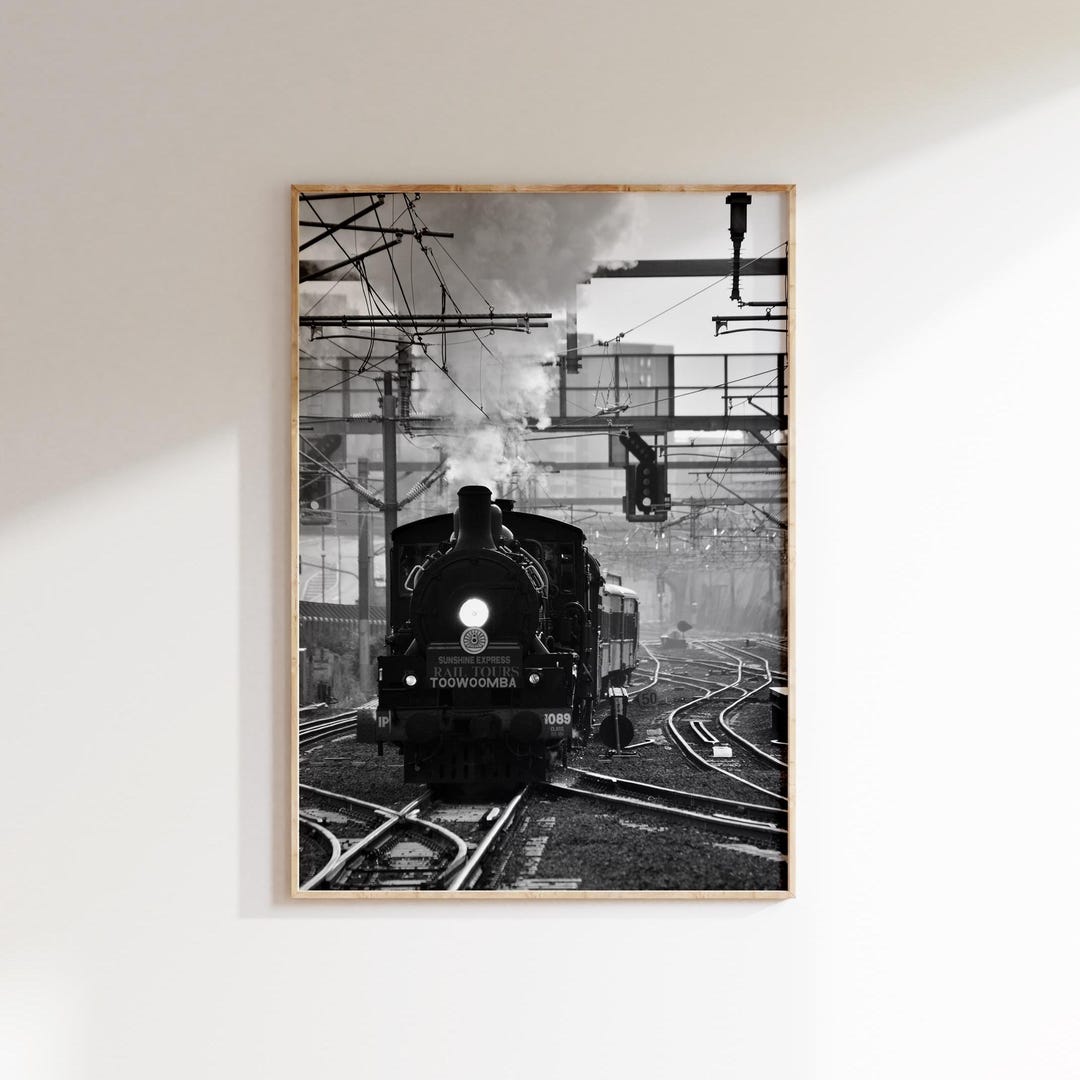 Steam Locomotive Print Digital Download,steam Train Print,train Station ...