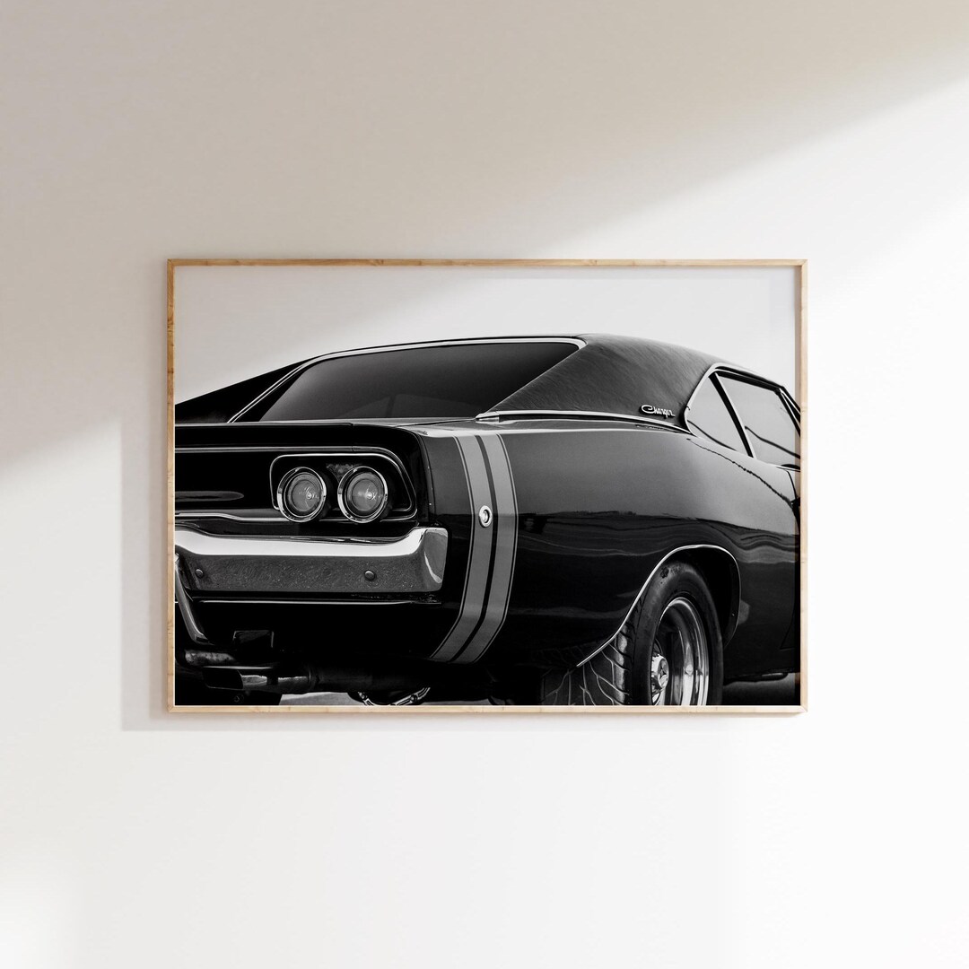 Black Dodge Charger Rear View Poster Digital Download,dodge Charger ...