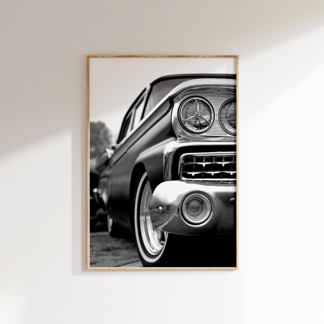 Vintage Chevy Poster, American Classic Car Print, Chevy Headlight ...