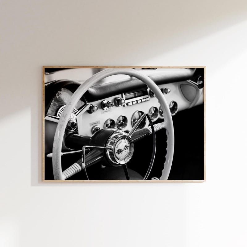 Black and White Car Poster - Etsy