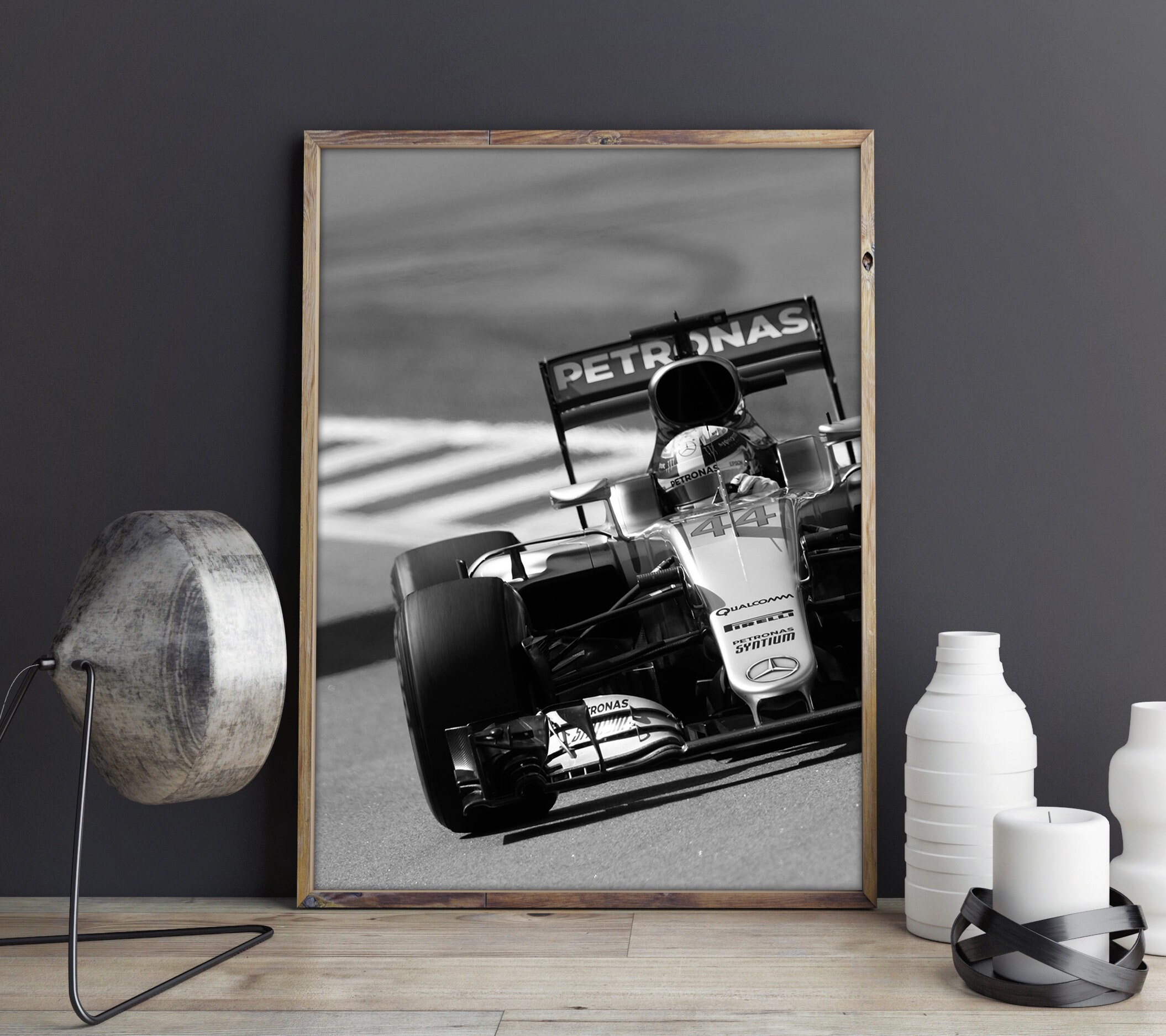 Formula 1 Mercedes Poster Digital Download,formula 1 Print,black and ...