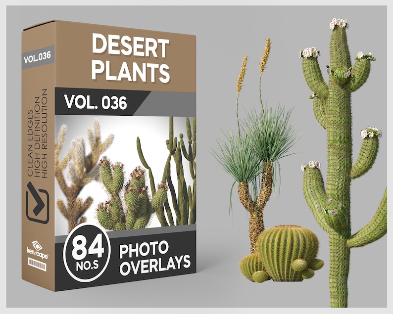 84 Desert Plants Photo Overlays for Photoshop, Mexican Plants, Trees ...