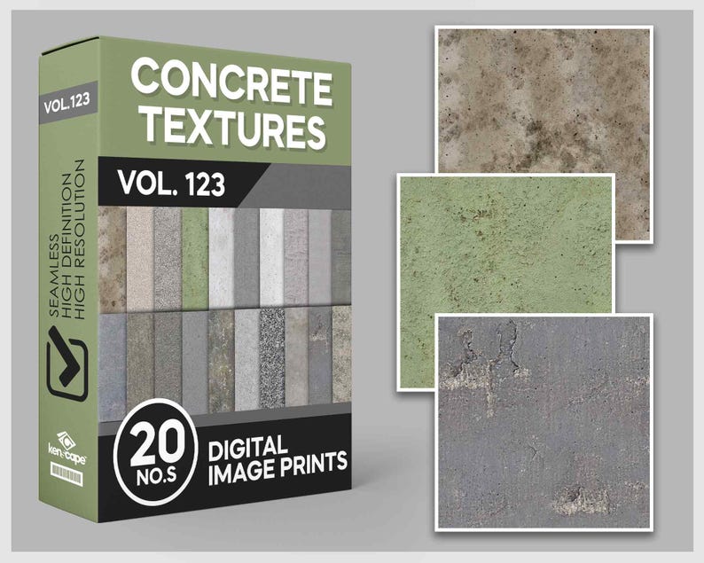 20 Seamless Concrete Textures, Concrete Digital Paper, Concrete ...