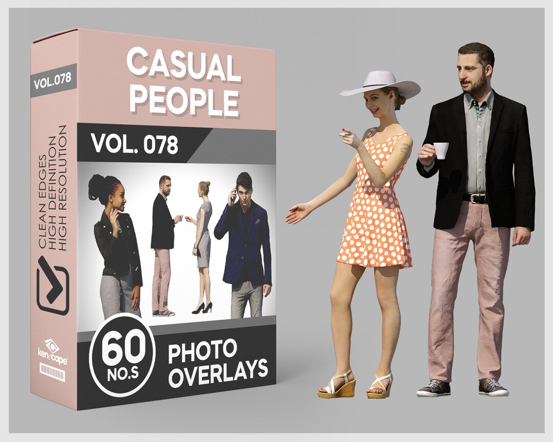 60 Casual People Photo Overlays for Photoshop, People, Cutouts ...