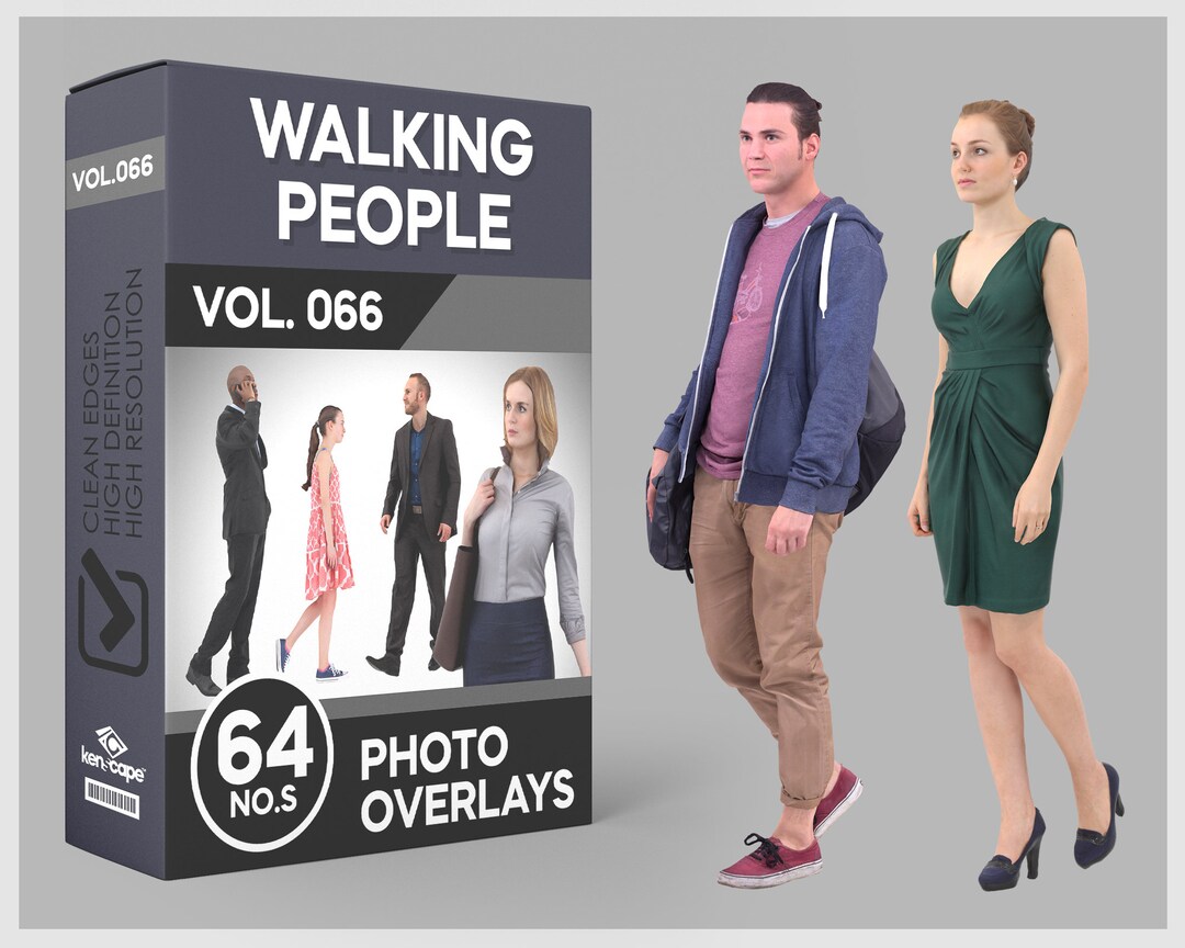 64 Walking People Photo Overlays for Photoshop, People, Cutouts ...