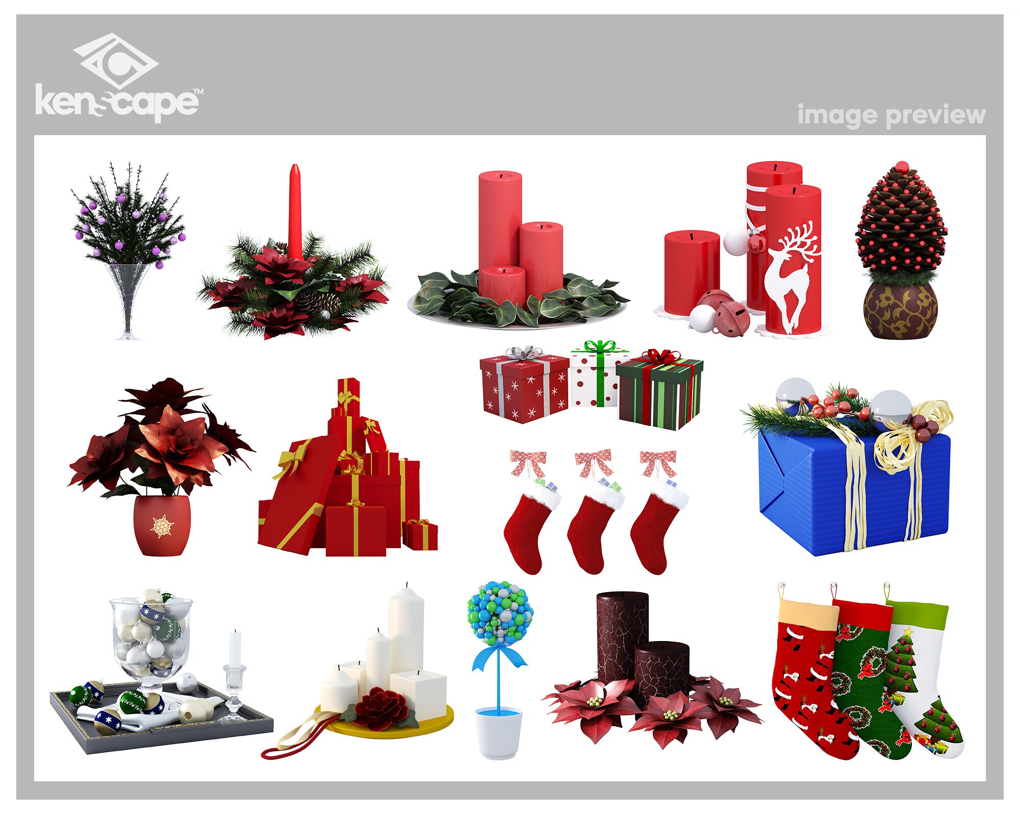 60 Christmas Elements Photo Overlays for Photoshop, Christmas, Holiday ...