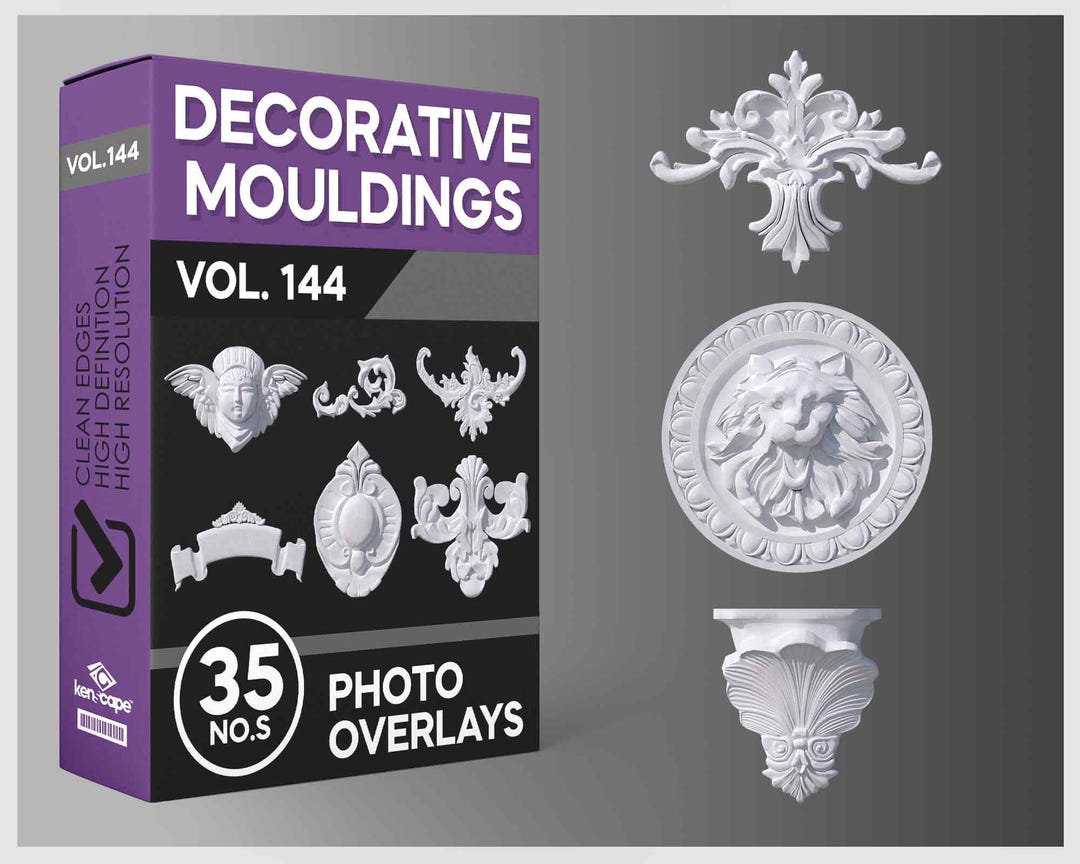 35 Decorative Mouldings Photo Overlays for Photoshop, Fountains, Water ...