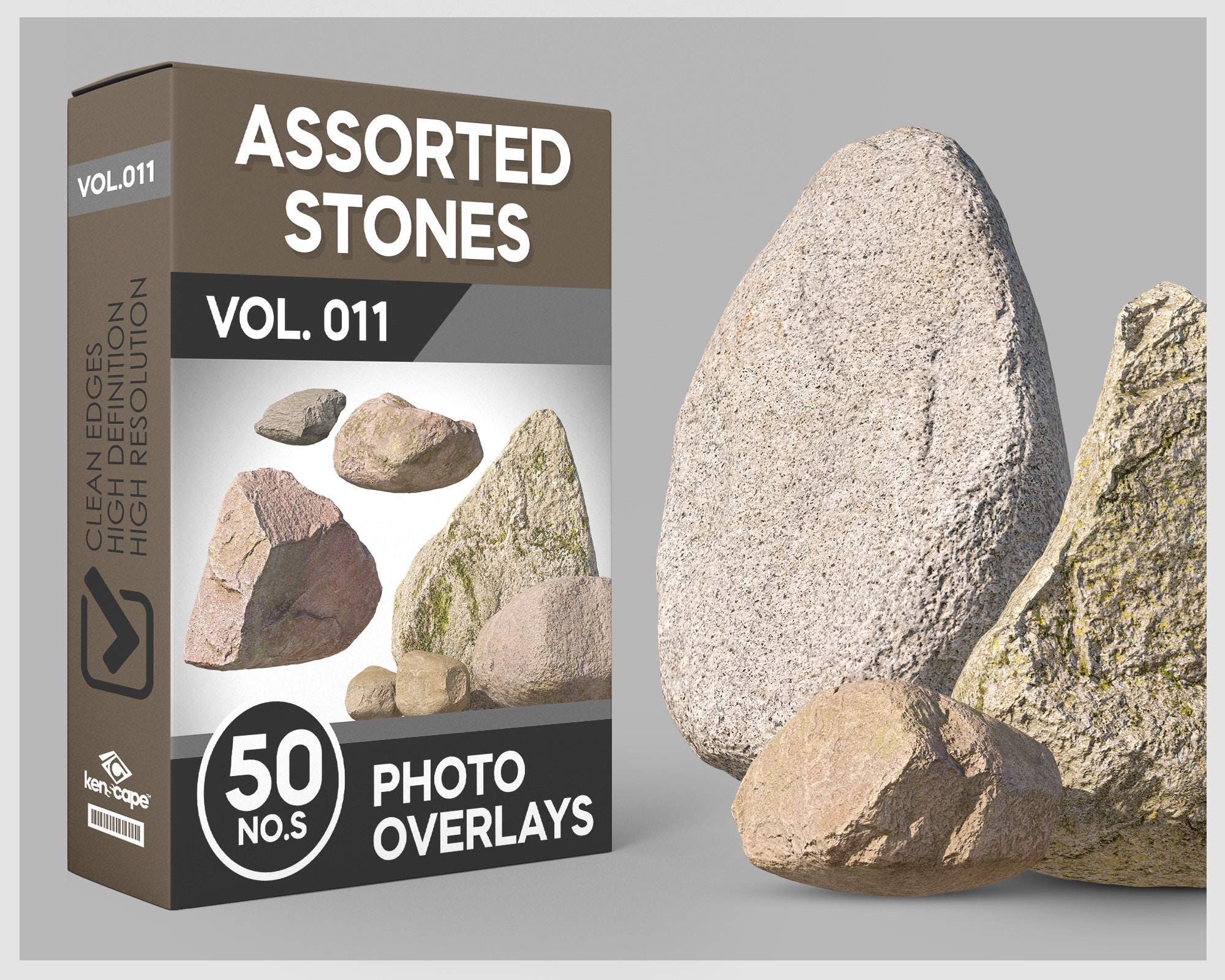 50 Assorted Stones Photo Overlays for Photoshop, Stones, Rock, Cutouts ...