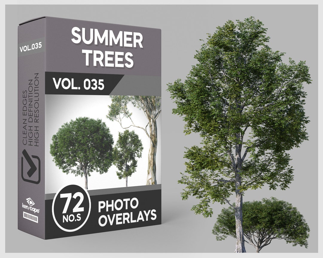 72 Summer Trees Photo Overlays for Photoshop, Trees, Plants, Cutouts ...