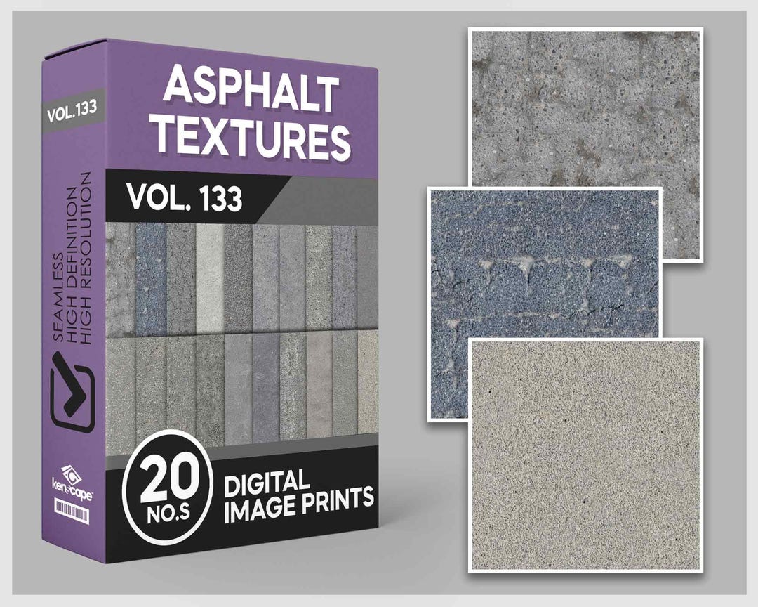 20 Seamless Asphalt Textures, Asphalt Digital Paper, Road Texture ...