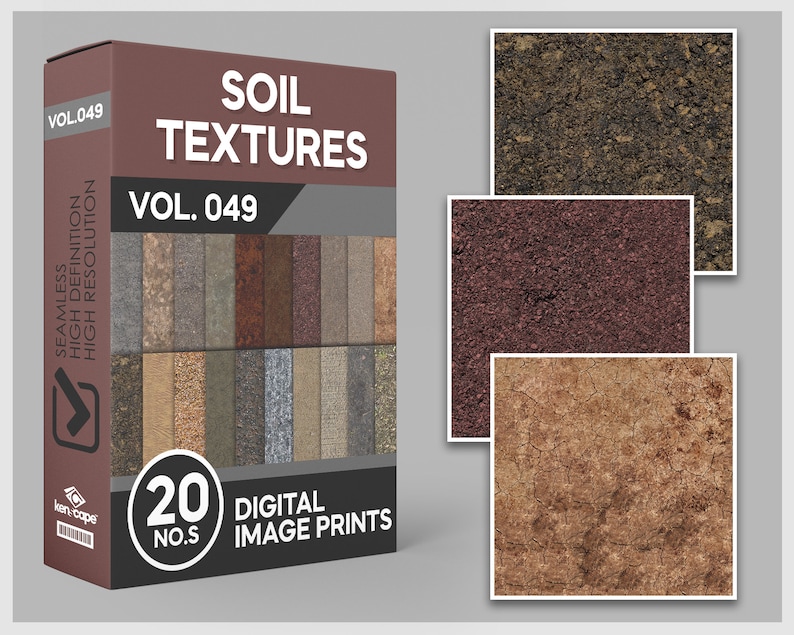 20 Seamless Soil Textures, Soil Digital Paper, Earth Textures, Soil ...