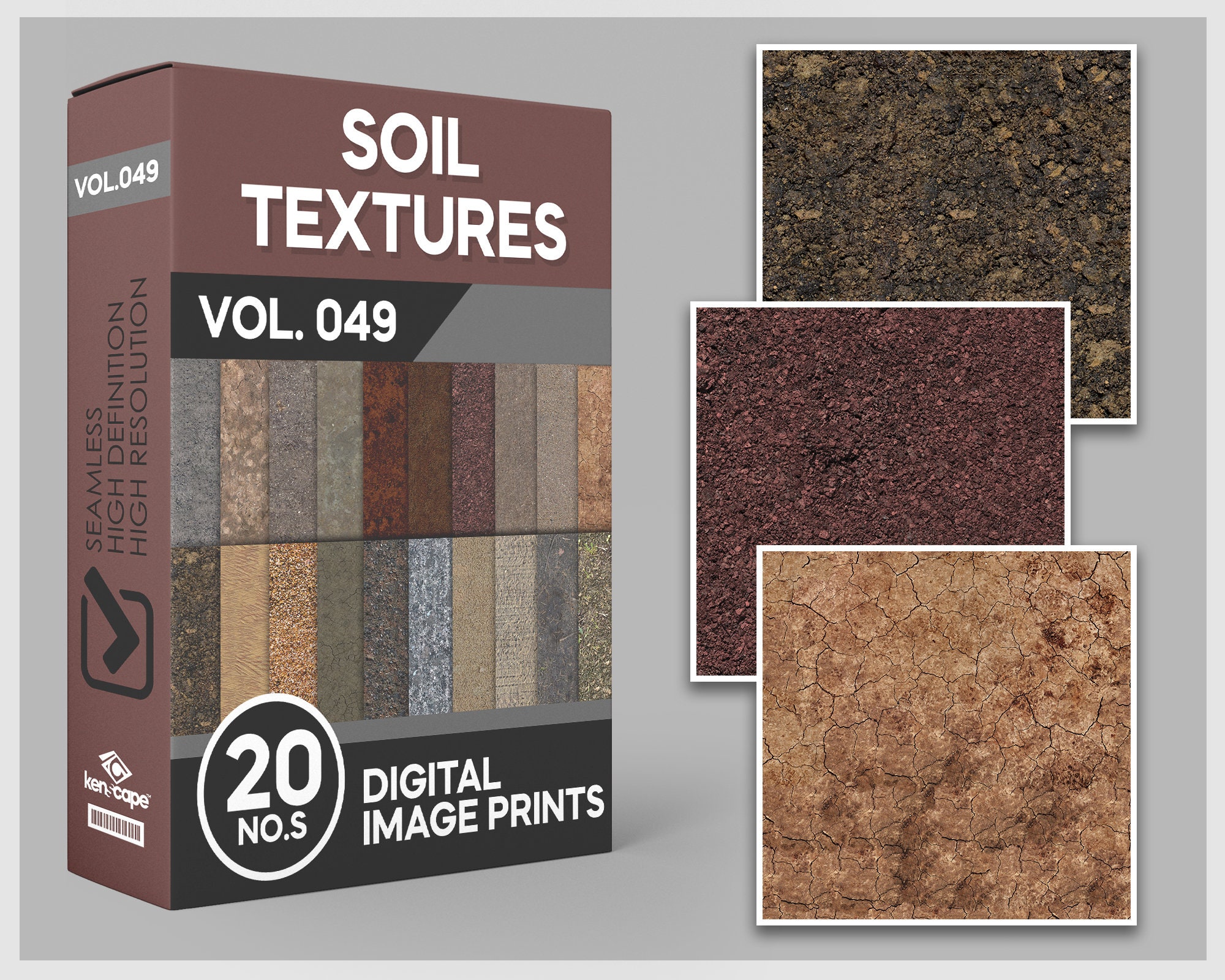 20 Seamless Soil Textures, Soil Digital Paper, Earth Textures, Soil ...