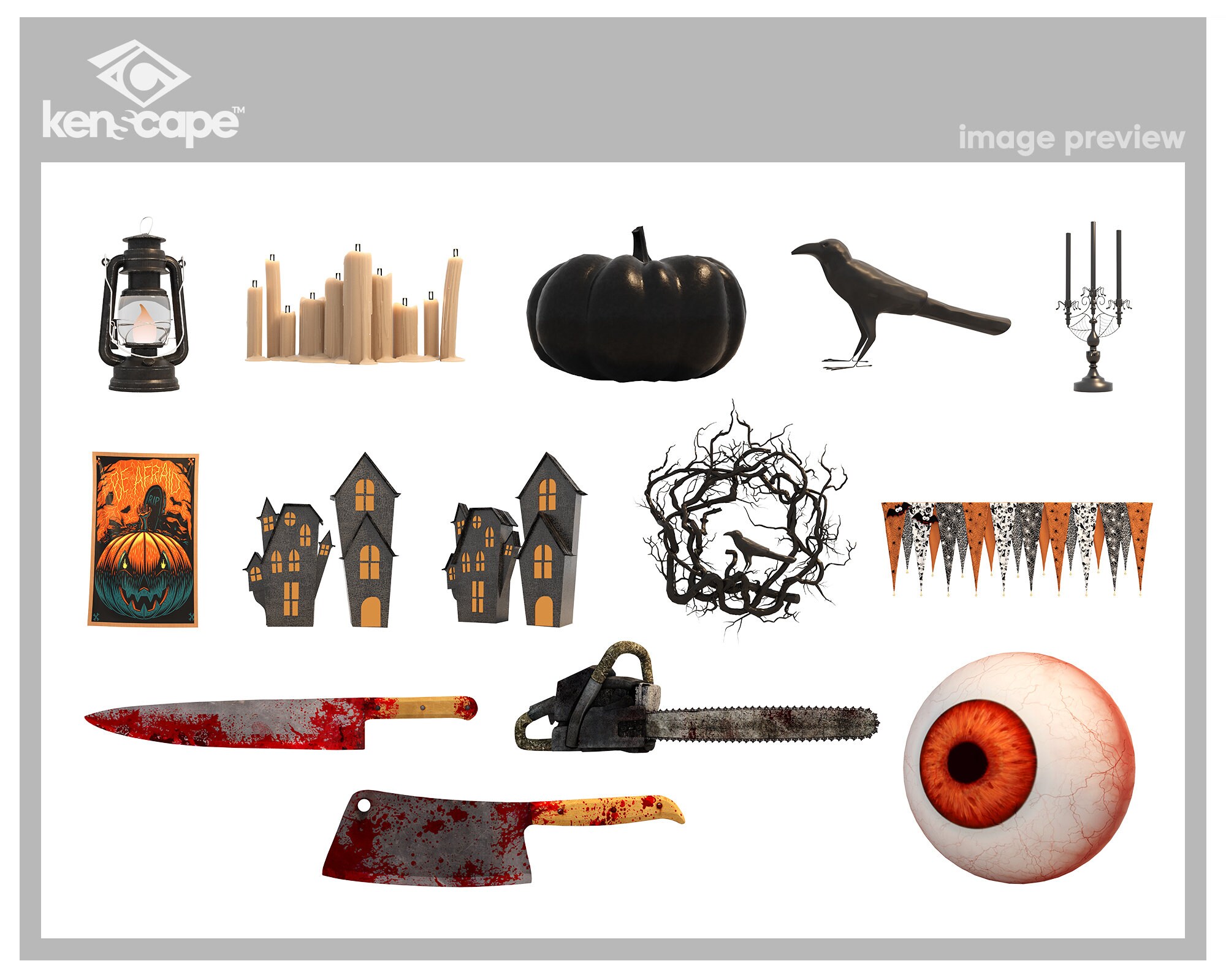 54 Halloween Elements Photo Overlays for Photoshop, Halloween, Pumpkin ...
