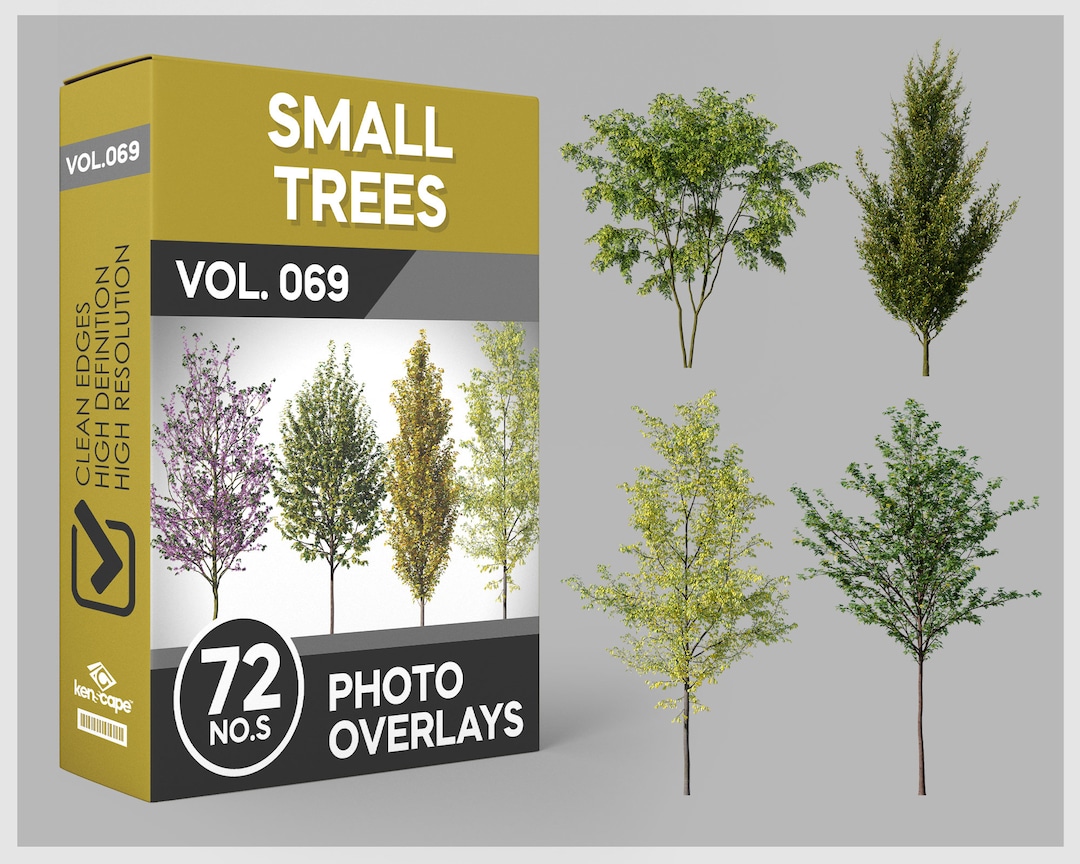 72 Small Trees Photo Overlays for Photoshop, Trees, Plants, Cutouts ...