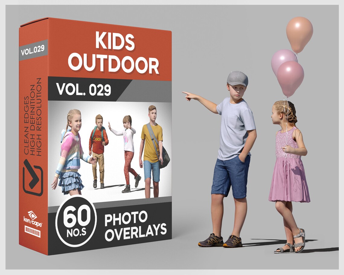 60 Kids Outdoor With Shadow Photo Overlays for Photoshop, People, Child ...