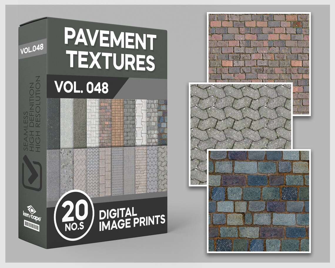 20 Seamless Pavement Textures, Pavement Digital Paper, Pavement ...