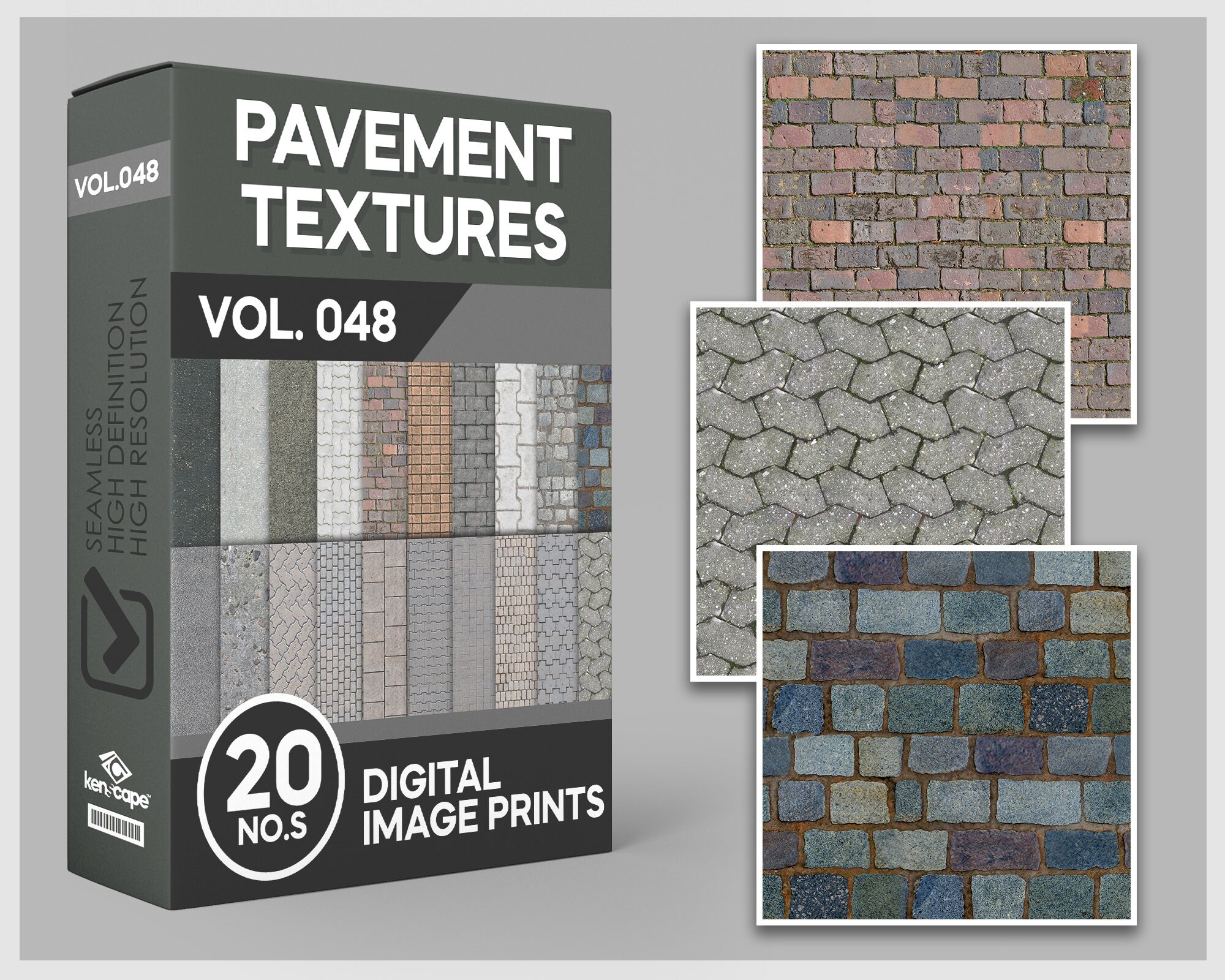 20 Seamless Pavement Textures, Pavement Digital Paper, Pavement ...