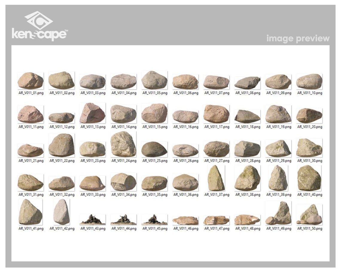 50 Assorted Stones Photo Overlays for Photoshop, Stones, Rock, Cutouts ...