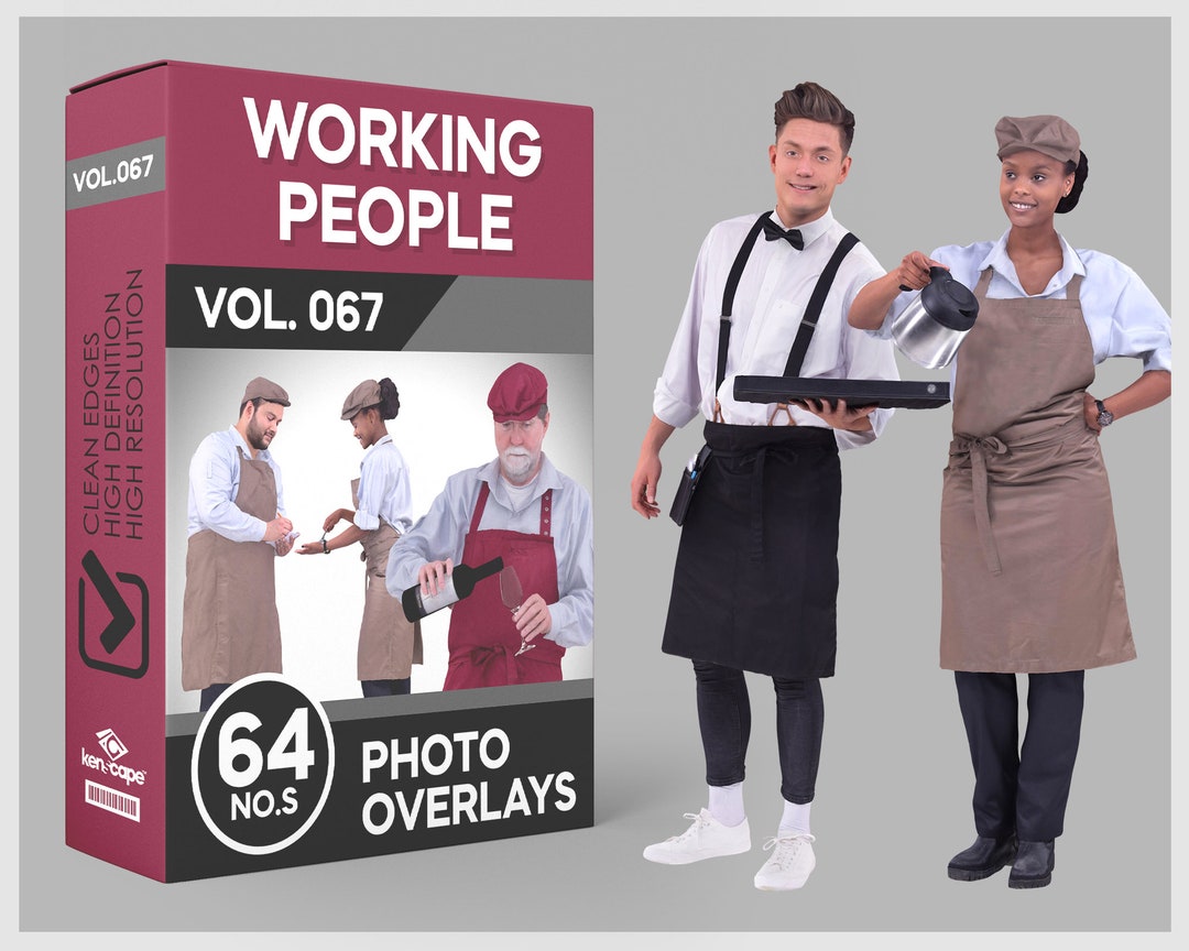 64 Working People Photo Overlays for Photoshop, People, Cutouts ...