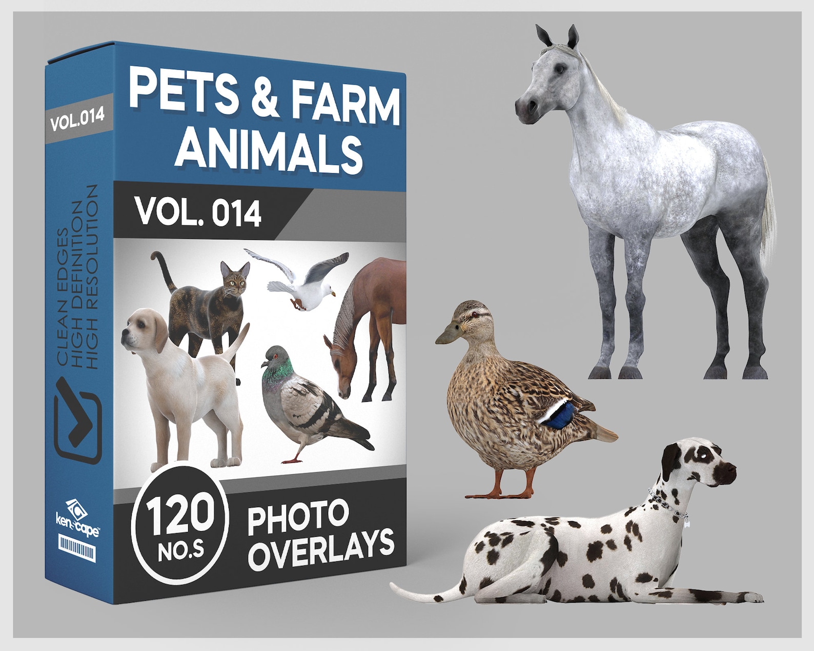 120 Pet and Farm Animals Photo Overlays for Photoshop, Animals, Cutouts ...