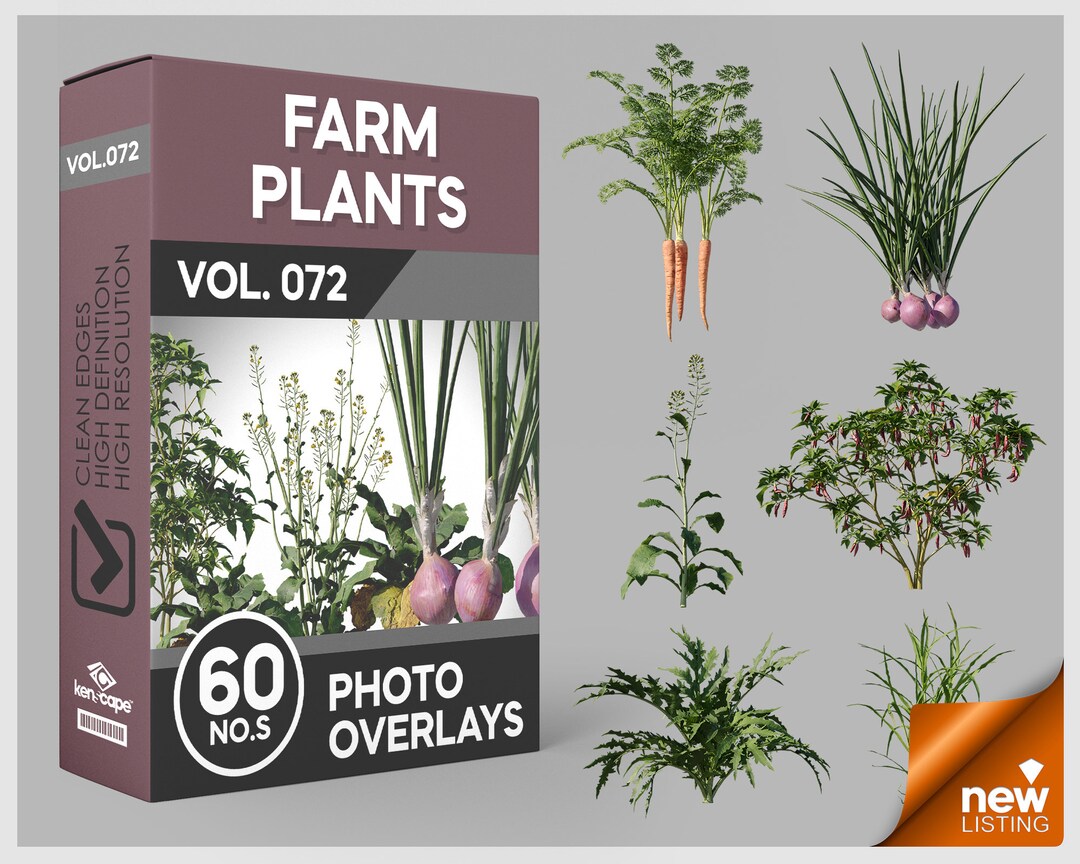 60 Farm Plants Photo Overlays for Photoshop, Vegetables, Plants, Food ...