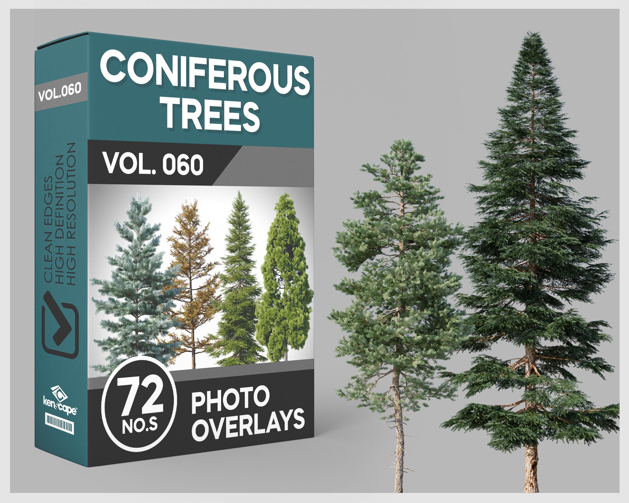 72 Coniferous Trees Photo Overlays for Photoshop, Trees, Plants ...