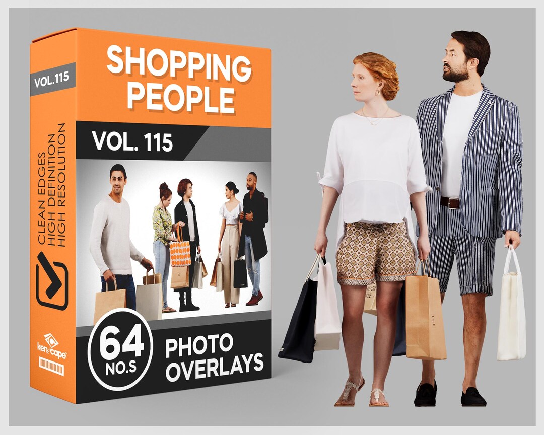 64 Shopping People Photo Overlays for Photoshop, People, Cutouts, Mall ...