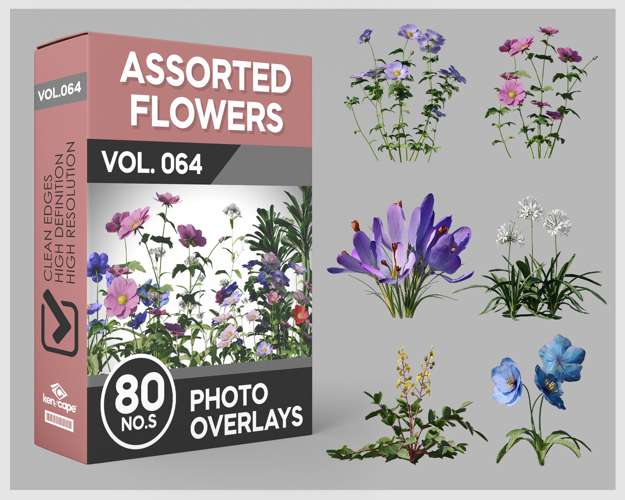 80 Assorted Flowers Photo Overlays for Photoshop, Flowers, Garden ...