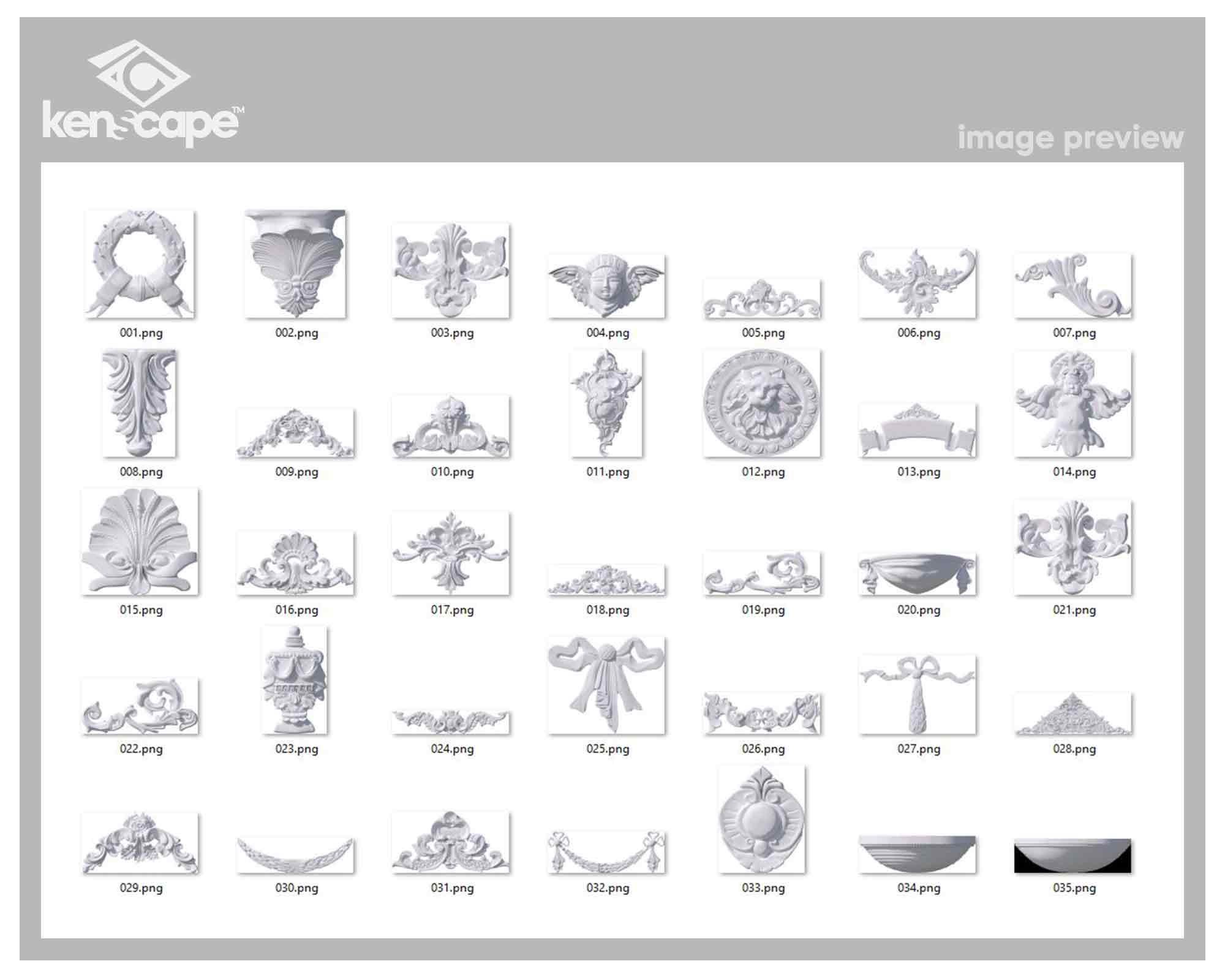 35 Decorative Mouldings Photo Overlays for Photoshop, Fountains, Water ...