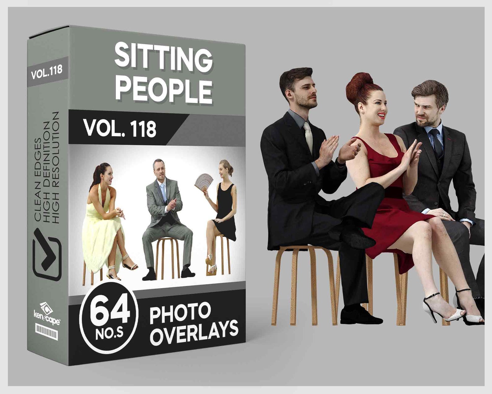 64 Sitting People Photo Overlays for Photoshop, People, Cutouts, Visual ...