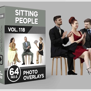 64 Sitting People Photo Overlays for Photoshop, People, Cutouts, Visual ...