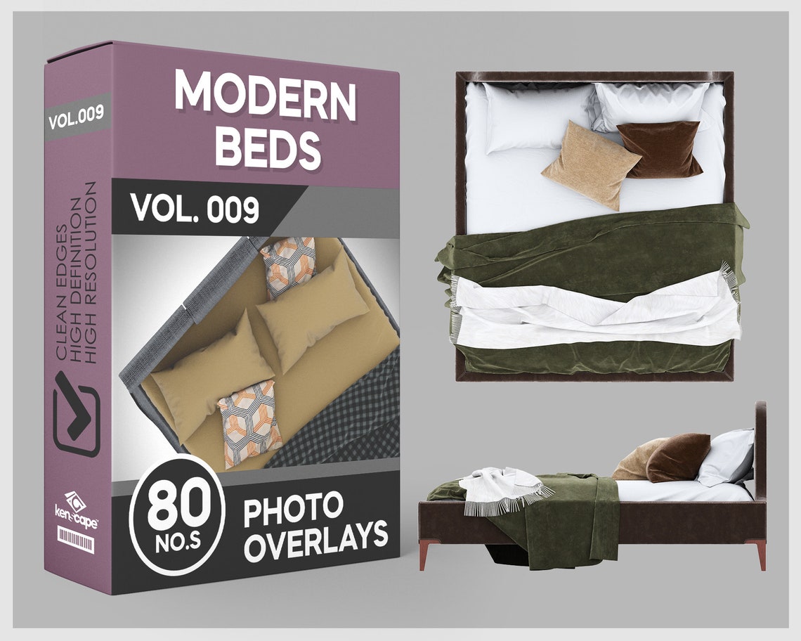 80 Modern Beds Photo Overlays for Photoshop, Beds, Interior, Cutouts ...