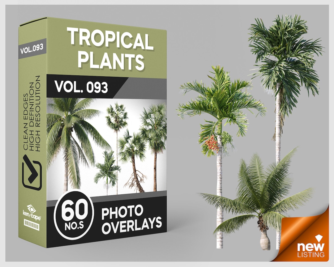 60 Tropical Plants Photo Overlays for Photoshop, Exotic Foliage, Jungle ...