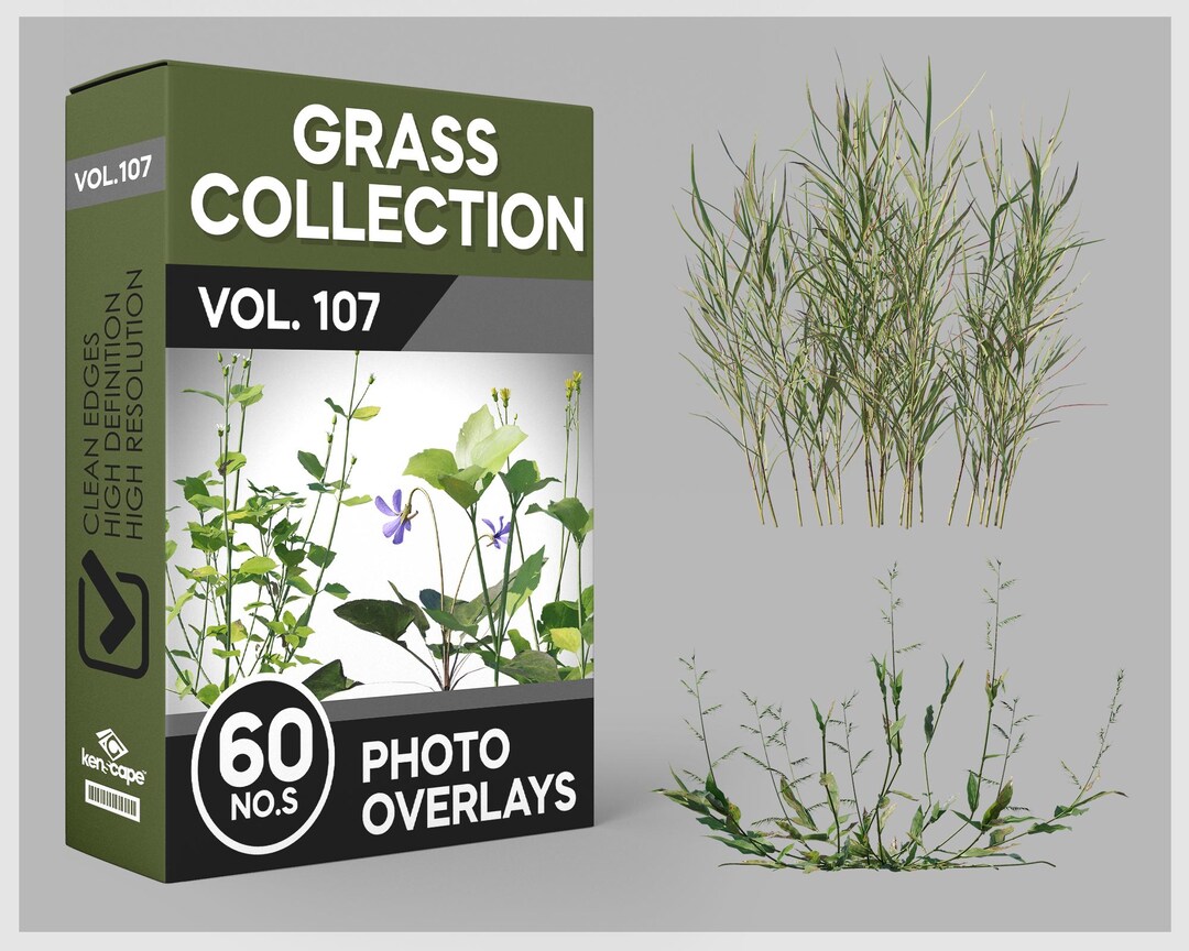 60 Grass Photo Overlays for Photoshop, Grass, Landscape, Plants ...