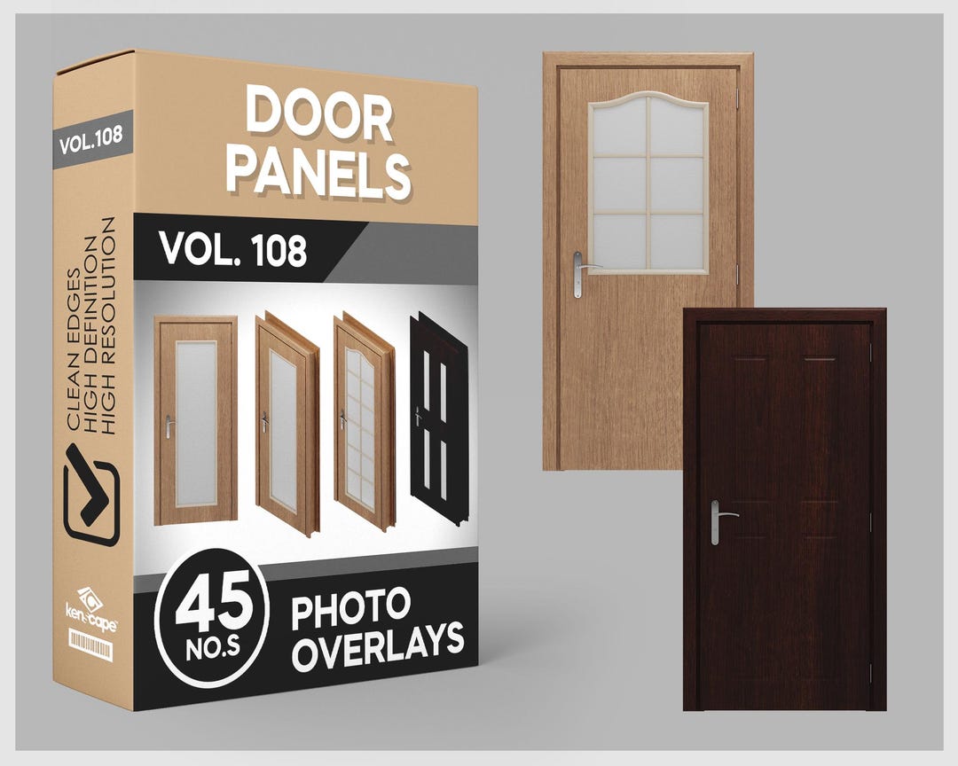 45 Door Panels Overlay for Photoshop, Cutouts, Contemporary, Wood Doors ...