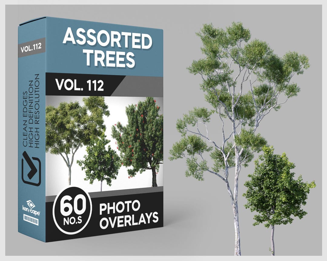60 Assorted Trees Photo Overlays for Photoshop, Trees, Plants, Cutouts ...
