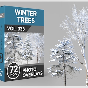 72 Winter Trees Photo Overlays for Photoshop, Trees, Snowy Trees ...