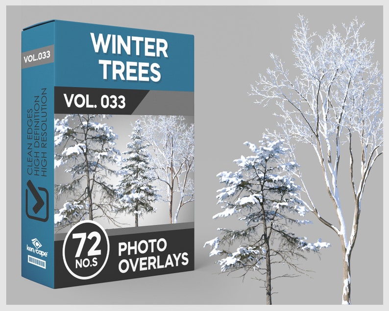 72 Winter Trees Photo Overlays for Photoshop, Trees, Snowy Trees ...