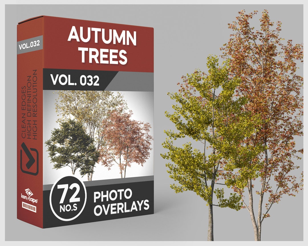 72 Autumn Trees Photo Overlays for Photoshop, Trees, Fall Trees ...