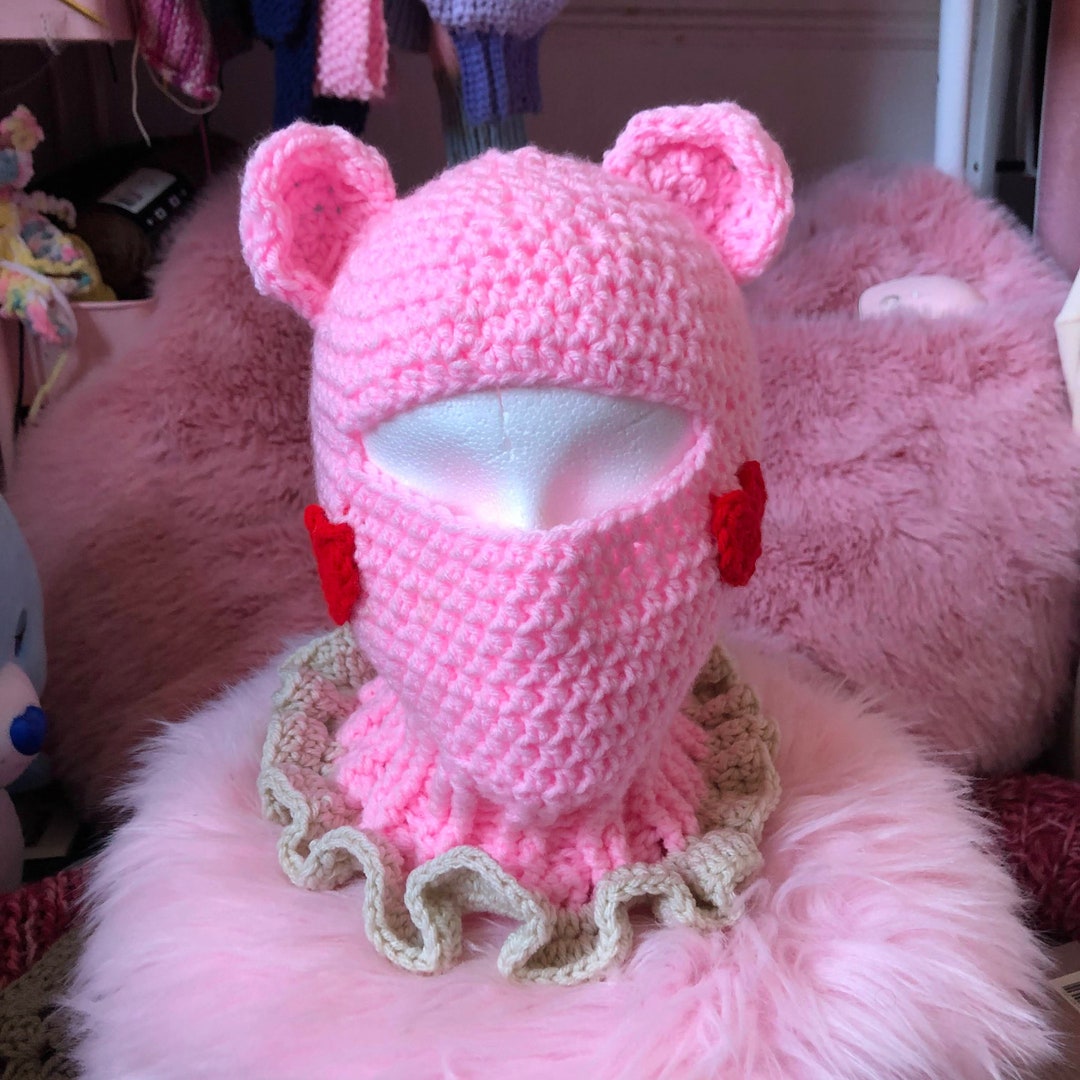 Lovecore Bear Crochet Balaclava custom - Etsy