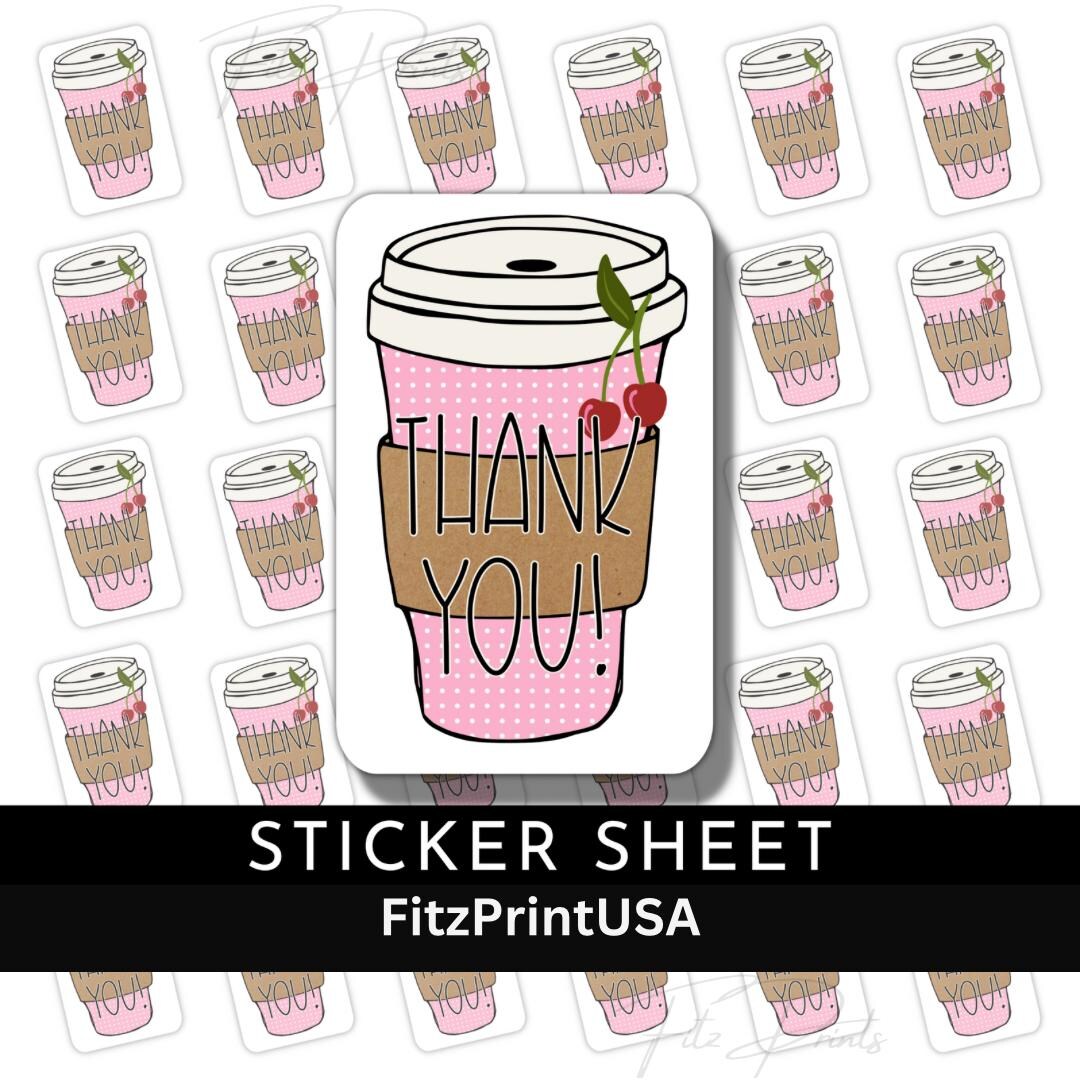 Thank You Sticker Sheet, Business Stickers, Handmade Stickers, Packing ...